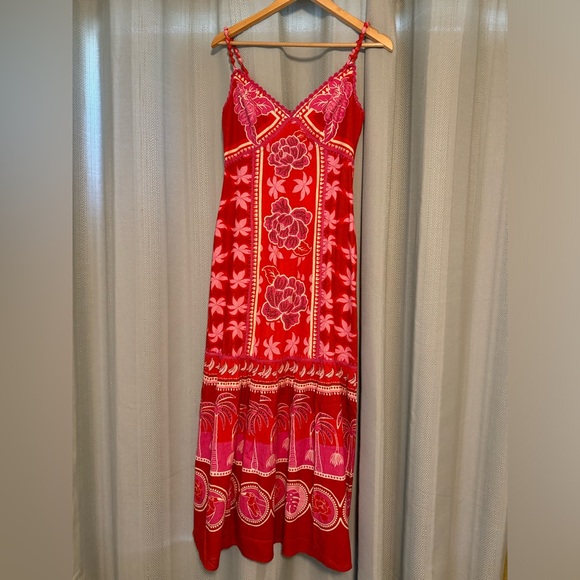 Caroline Constas | Dresses | Nwt Caroline Constas Red Floral Maxi Dress ...